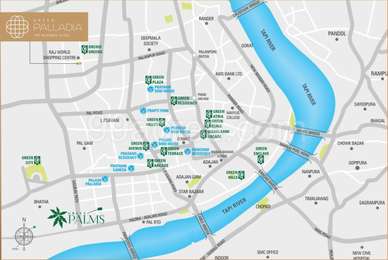 Green Group and Sardhara Group Green Palms Map - Surat Location Map