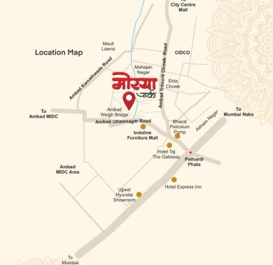 Ravindra Developers Morya Park Map - Ambad, Nashik Location Map