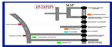 Real Exchange Group Devanshi Residency Map - Sector 16 B Greater Noida Location Map