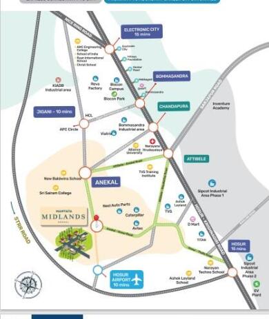 Reddy Veeranna Constructions Reddy Manyata Midlands Map - Anekal ...