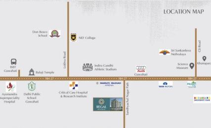 Regal Developers Regal Heights Map - Lalmati, Guwahati Location Map