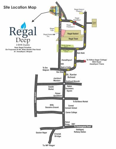Regal Homes Regal Deep Map - Khajuri Kalan , Bhopal Location Map