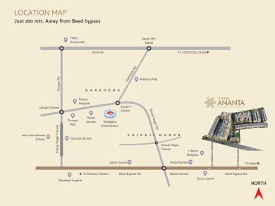 Riddhi Viyaan Ventures Viyaan Ananta Map - Beed Bypass Road, Aurangabad ...