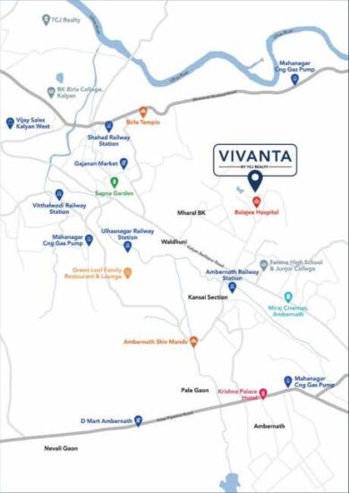 Riddhish Realtors LLP Vivanta Map - Ambernath West, Thane Location Map