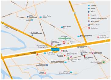 Provident Housing Provident Winworth Map - Edapally, Kochi Location Map