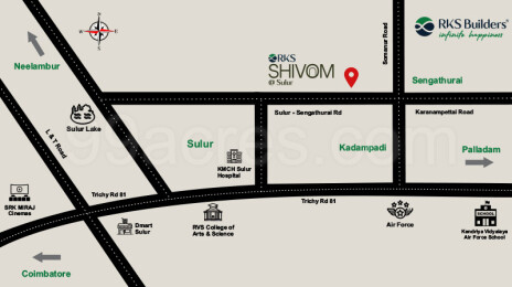 RKS Builders RKS Shivom Map - Sulur, Coimbatore Location Map