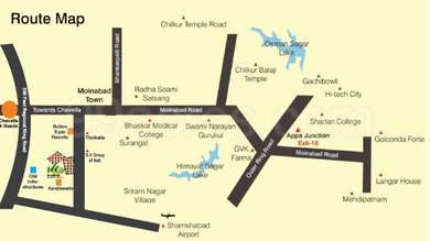 Rmk Projects Builders RMK KK Farms Map - Moinabad, Hyderabad Location Map