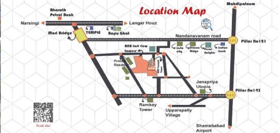 RNRs Developers R N R Tranquil Tower Map - Attapur, Hyderabad Location Map