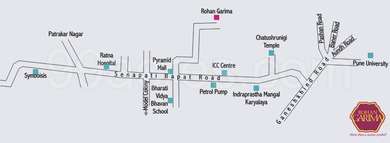 Rohan Group Rohan Garima Map - Bhageerath, Gokhale Nagar, Pune Location Map