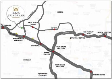 Raja Group Raja Brindavan Map - Ilavala Hobli, Mysore Location Map