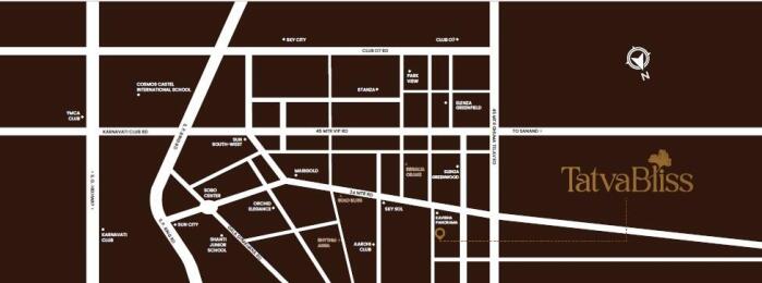 RR Buildcon Ahmedabad RR Tatva Bliss Map - South Bopal, Ahmedabad Location Map