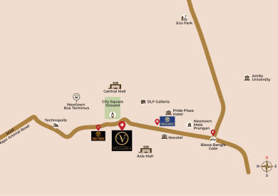 RRHL Realty Limited Ruchi One Victoria Map - New Town, Kolkata Location Map