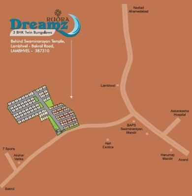 Rudra Developers Anand Rudra Dreamz Map - Lambhvel, Anand Location Map