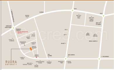 Rudra Developers Gandhinagar Rudra Infinity Map - Sargasan, Gandhinagar Location Map