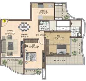 2 BHK / Bedroom Apartment / Flat for rent in Rustomjee Elita Juhu ...