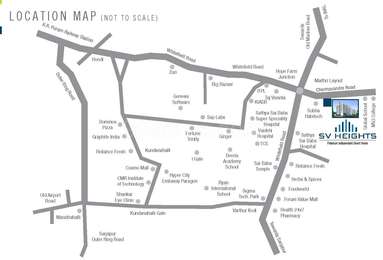SV Constructions SV Heights Map - Ambedkar Nagar, Whitefield Location Map