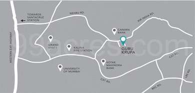 S Raheja Realty S Raheja Gurukrupa Map - Kalina, Mumbai South West ...