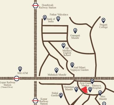 Bhagwati Builders and Devlopers Bhagwati Celeste Map - Dombivli East, Mumbai Location Map