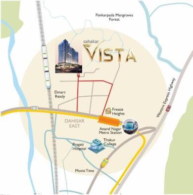 Sahakar Group Sahakar Vista Map - Anand Nagar,Dahisar East, Mumbai Andheri-Dahisar Location Map