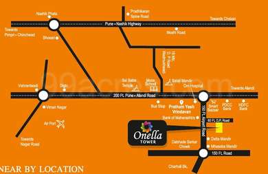 Sahara Constructions Onella Tower Map - Charholi Budruk, Pune Location Map