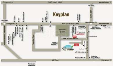 Saicare India Saisun Paraiso Map - Siruseri, Chennai Location Map