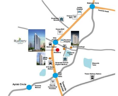 Samrin Group Ashwamedh Blue Berry Map - Panch Pakhadi, Thane Location Map