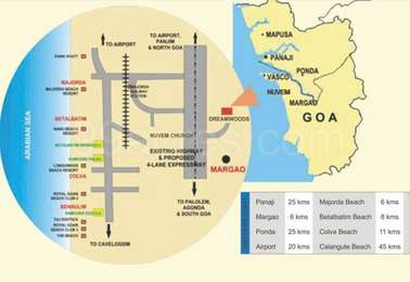 Santa Fe Realty Dreamwoods Sereno Map - Salcete, Goa Location Map