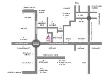 Sara Builders Pune Sara City Map - Chakan, Pune Location Map