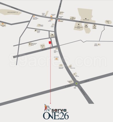 Sarva Developers Sarva One26 Map - Sardar Patel Ring Road, Gandhinagar Location Map