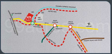 SAS Group SAS Arcadia Map - Sector 83 Gurgaon Location Map
