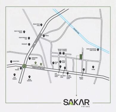 Satva and Sakar Project Satva Sakar Prime Map - Zundal, Ahmedabad North ...
