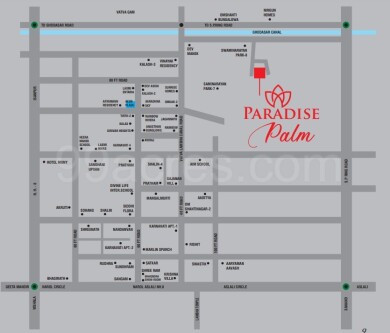 Satyam Buildcon Satyam Paradise Palm Map - Vatva, Ahmedabad East Location Map
