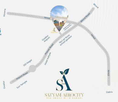 Satyam Builders Gwalior Satyam Aerocity Map - Airport Road, Gwalior ...