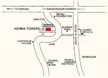 Saumya Constructions Saumya Ashima Towers Map - Sumeru, Ahmedabad West ...