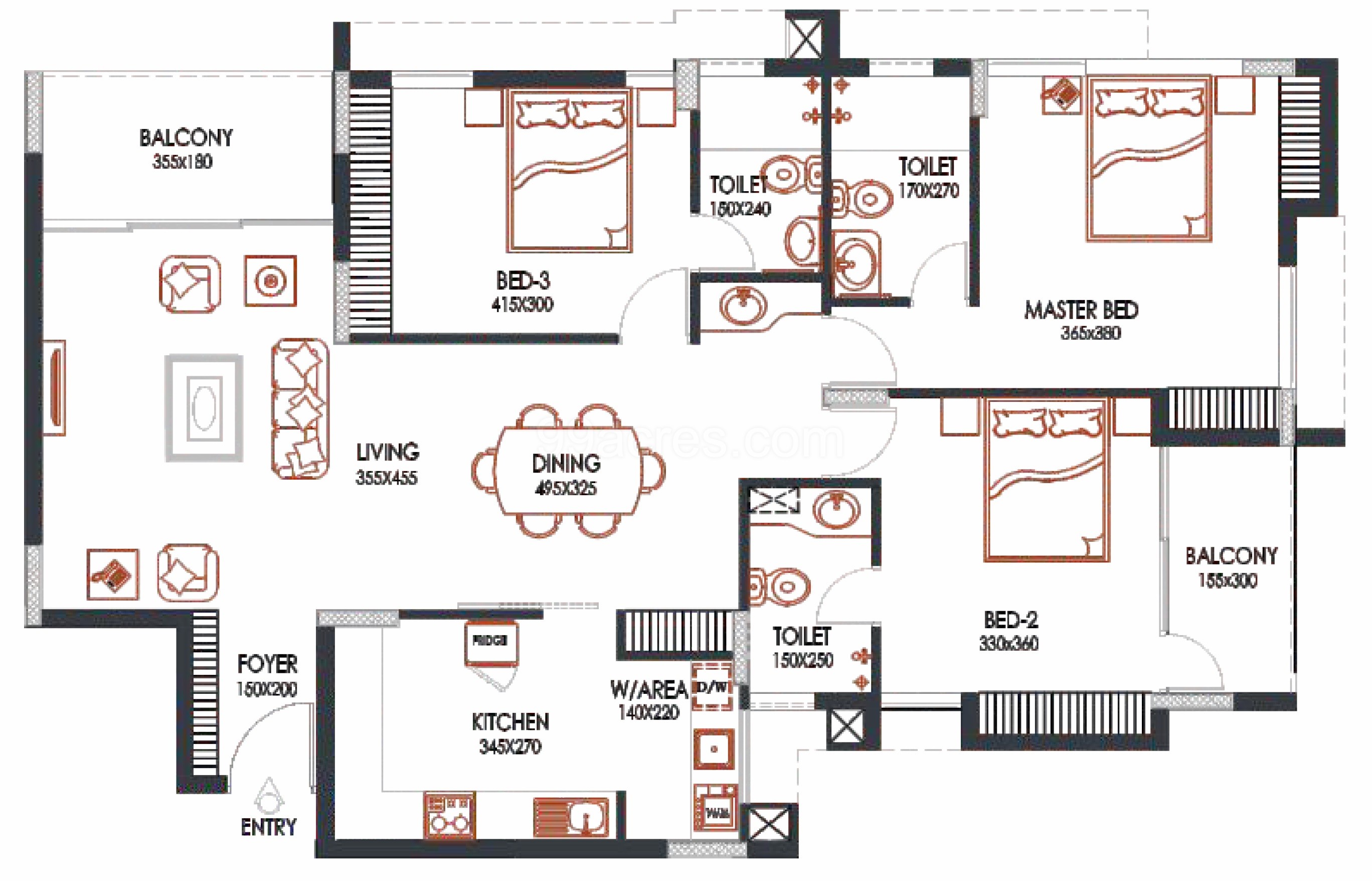 SFS Homes SFS Stanford Floor Plan - Nalanchira, Trivandrum