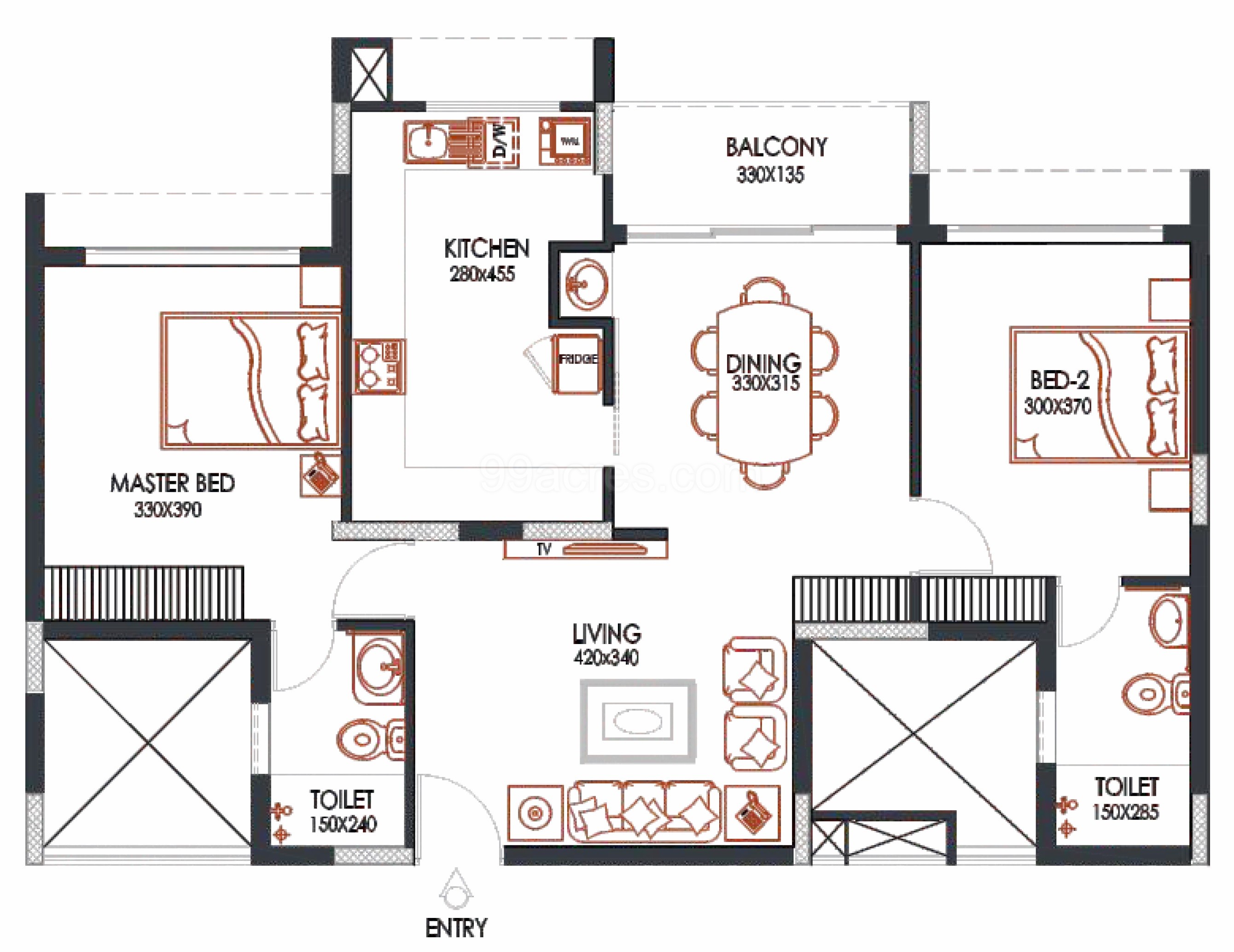 SFS Homes SFS Stanford Floor Plan - Nalanchira, Trivandrum
