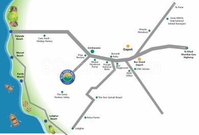SG Group Pune Blue Ocean Valley Map - Karde, Dapoli Location Map
