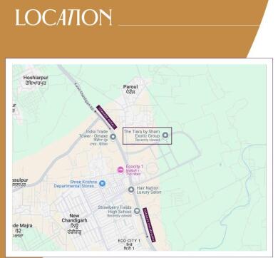 Sham Exotic Group The Tiara Map - New Chandigarh Location Map