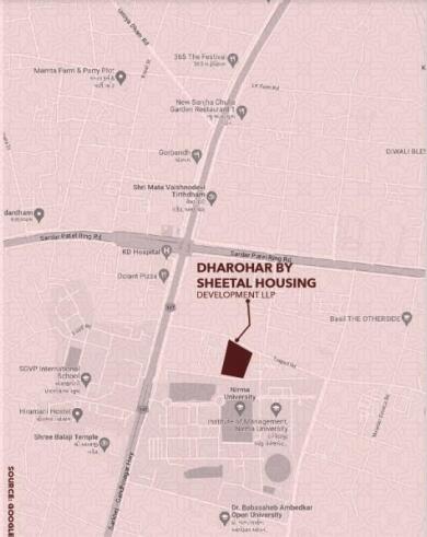 Sheetal Infrastructure Ahmedabad Sheetal Dharohar Map - SG Highway ...