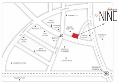 Shikshapatri Five Shikshapatri Sky Nine Map - Vavol, Gandhinagar Location Map