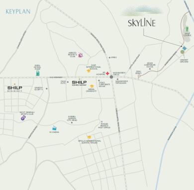 Shilp Group Shilp Skyline Map - Shantigram, Vaishnodevi Circle Location Map