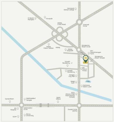 Shiv Infra Shiv Orchid Map - Koba, Gandhinagar Location Map