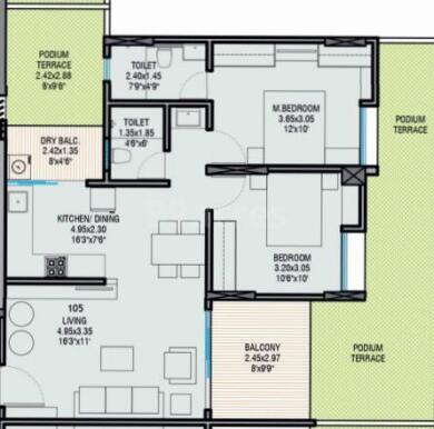 2 BHK / Bedroom Apartment / Flat for rent in Shivam 19 Grand West Dange ...