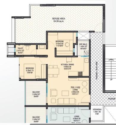 2 BHK / Bedroom Apartment / Flat for rent in Shivam 19 Grand West Dange ...