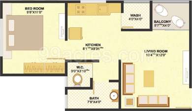 1 BHK / Bedroom Apartment / Flat for rent in Shree Rang Nano City 1 and ...