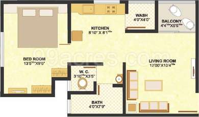 1 BHK / Bedroom Apartment / Flat for rent in Shree Rang Nano City 1 and ...
