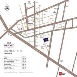 Shreeji Homes Shreeji Om Solitaire Map - Vesu, Surat Location Map