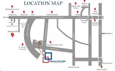 Shreenath Arcade Square Arcade Map - Ajmer Road, Jaipur Location Map