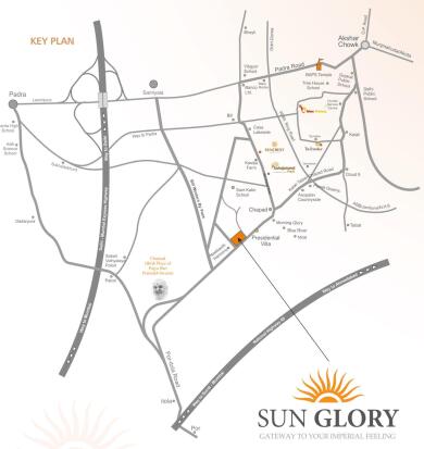 Shubh Infra Vadodara Shubh Sun Glory Map - Padra, Vadodara Location Map