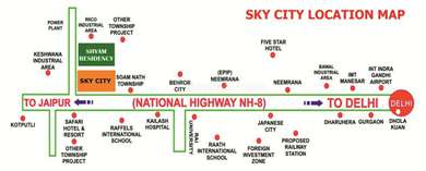 Shyam Developers Shyam Sky City Map - Behror, Neemrana Location Map